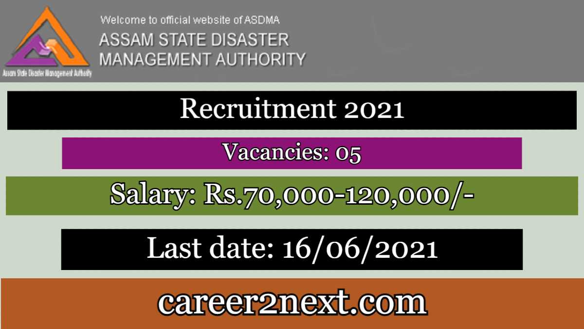 ASDMA Recruitment 2021-5 Posts|Last date: 16/06/2021.