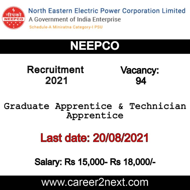 NEEPCO Recruitment 2021 |94 Apprentice Posts - Career2next