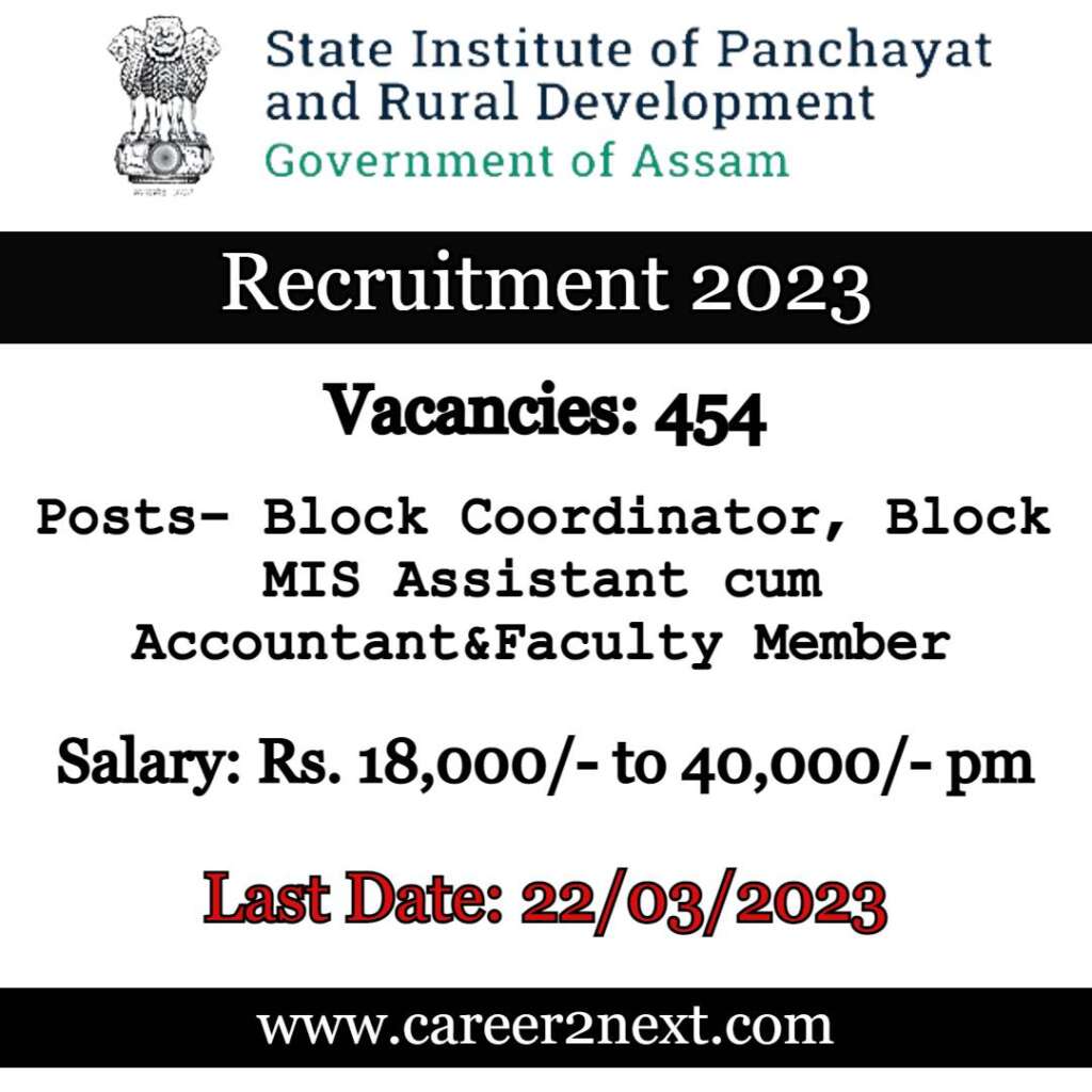 SIPRD Recruitment 2023