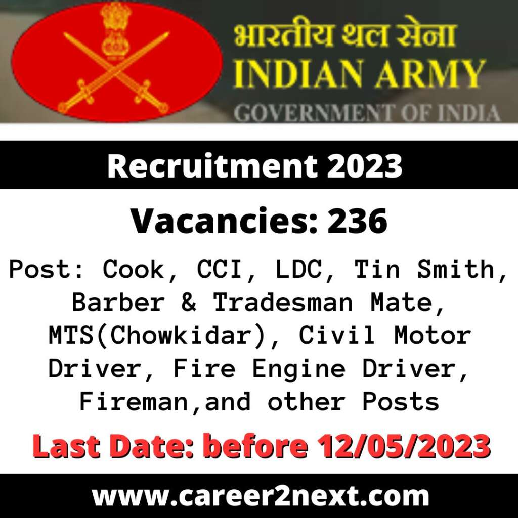Army ASC Recruitment 2023 | 236 Army Service Corps - Career2next