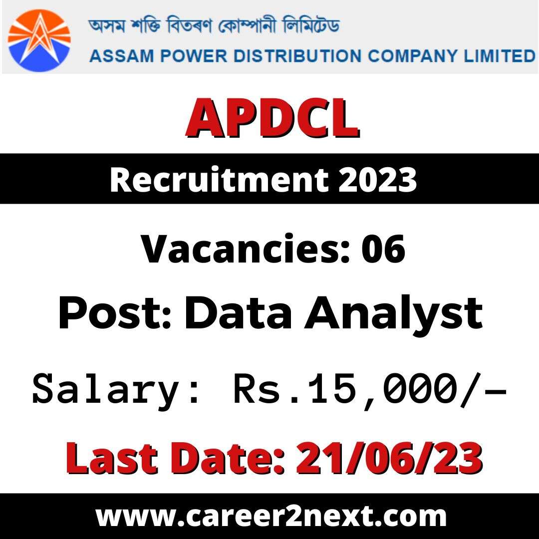 APDCL Recruitment 2023 | 6 Data Analyst Posts - Career2next