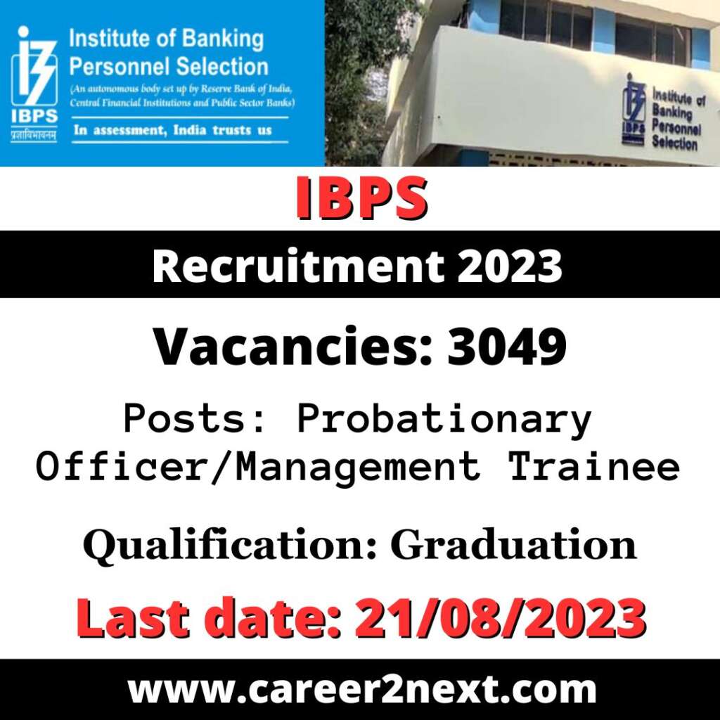 IBPS RRB PO Recruitment 2023 - 3049 Posts