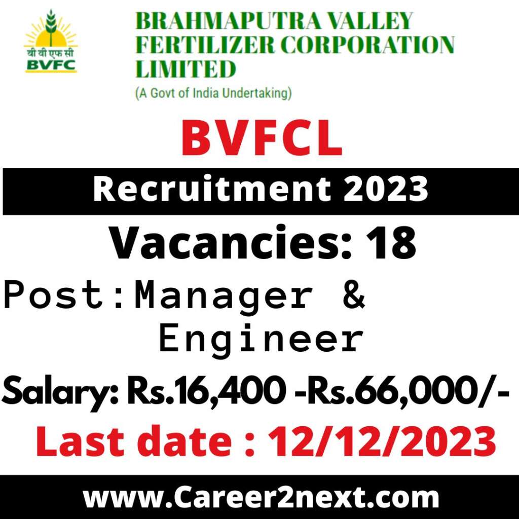 BVFCL Recruitment 2023 | 18 Manager & Engineer post