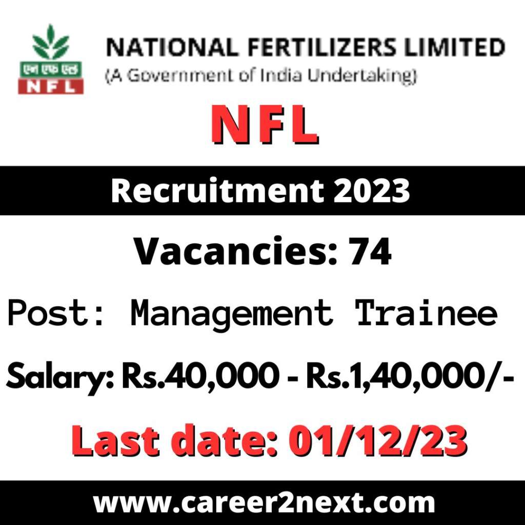 NFL Recruitment 2023 | 74 Posts Management Trainee